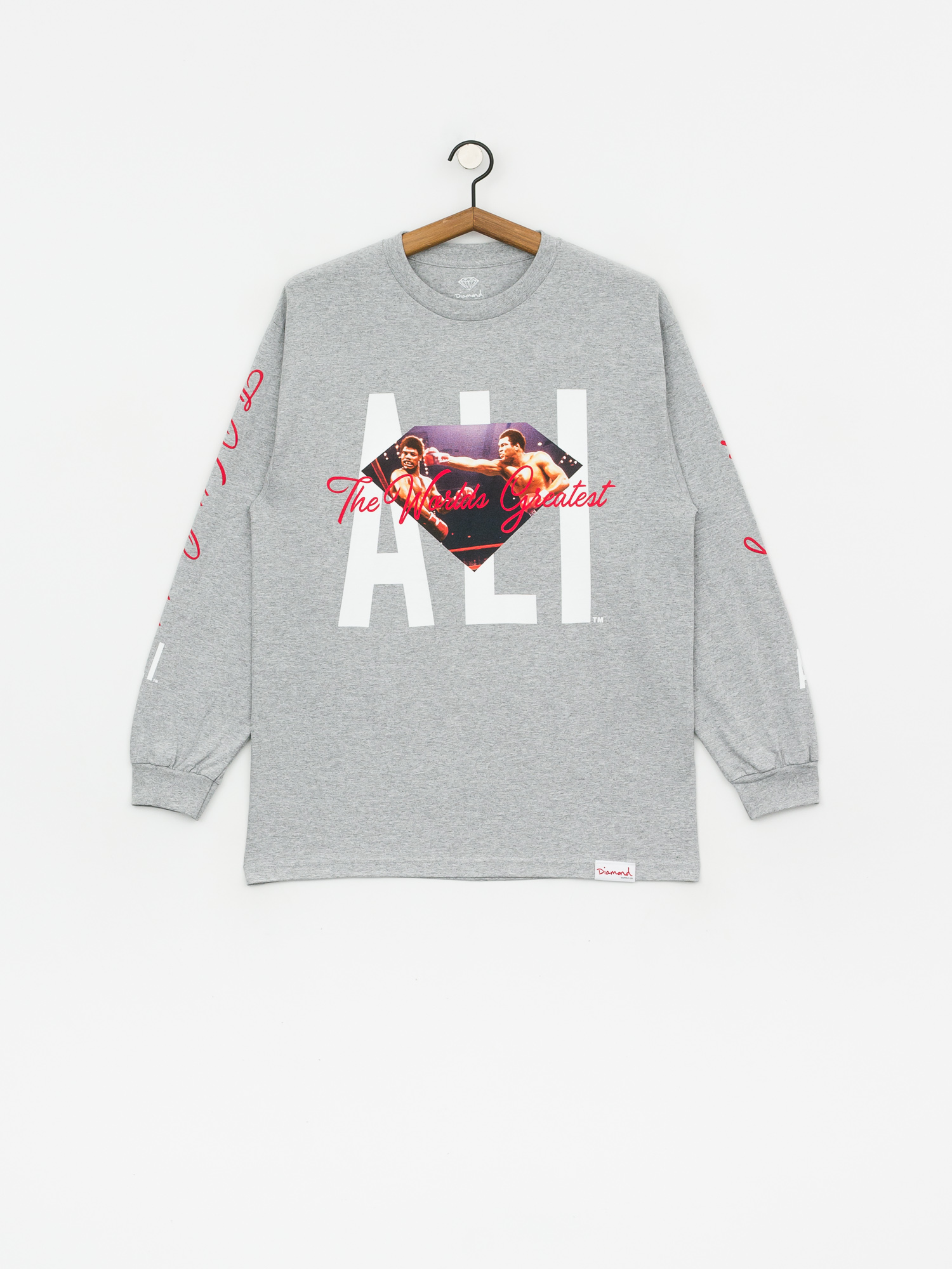 Triko Diamond Supply Co. Dmnd X Muhammad Ali Ali Sign - šedá (grey)