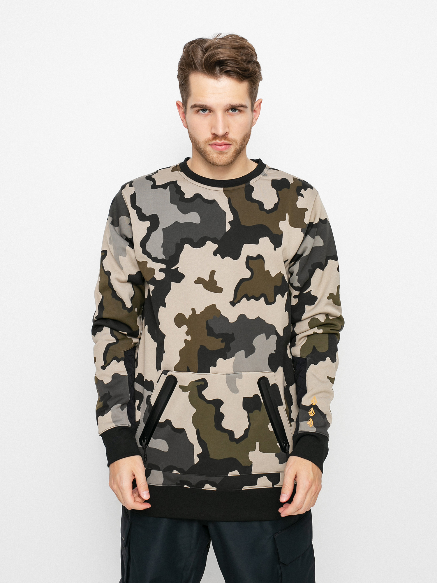 Mikina Volcom Let It Storm Crew - camo (drill khaki)