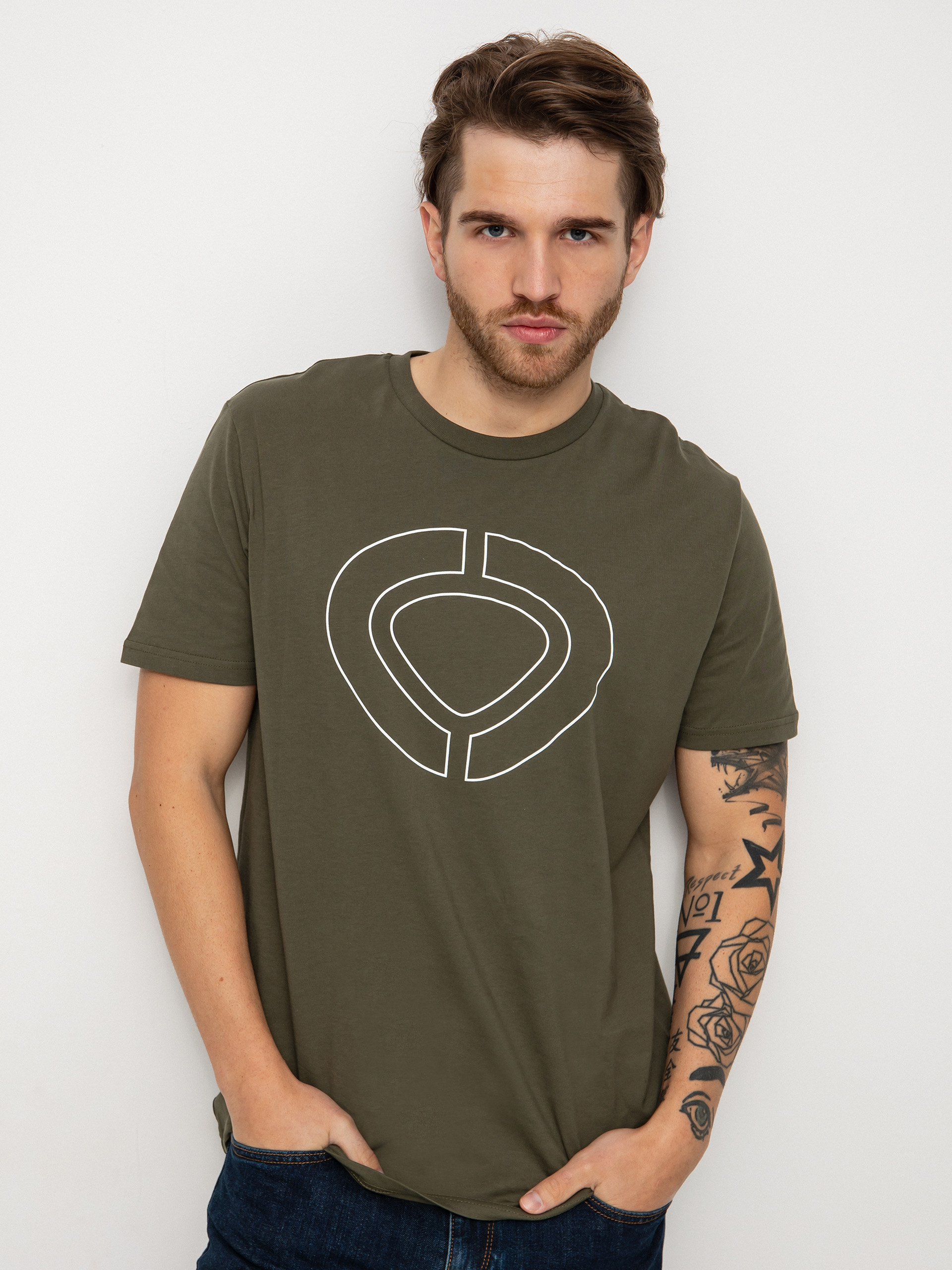 Tričko Circa Icon Track - zelená (military green/white)