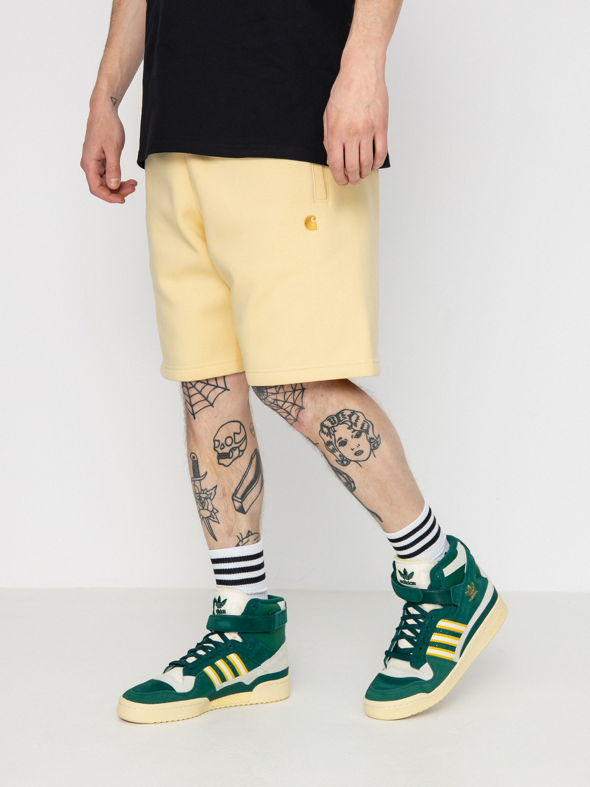 Kraťasy Carhartt WIP Chase - zelená (citron/gold)