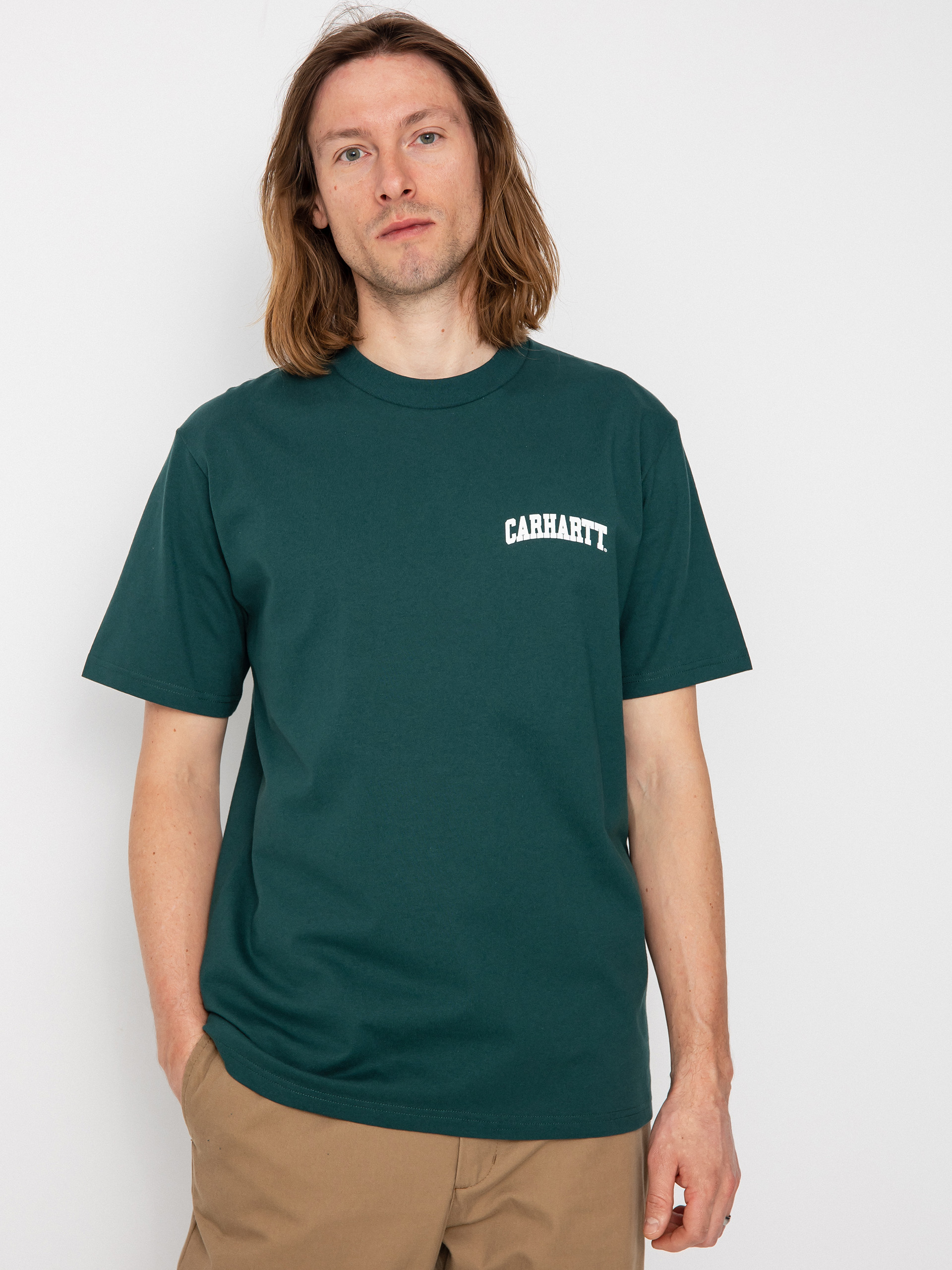 Tričko Carhartt WIP University Script - zelená (botanic/white)