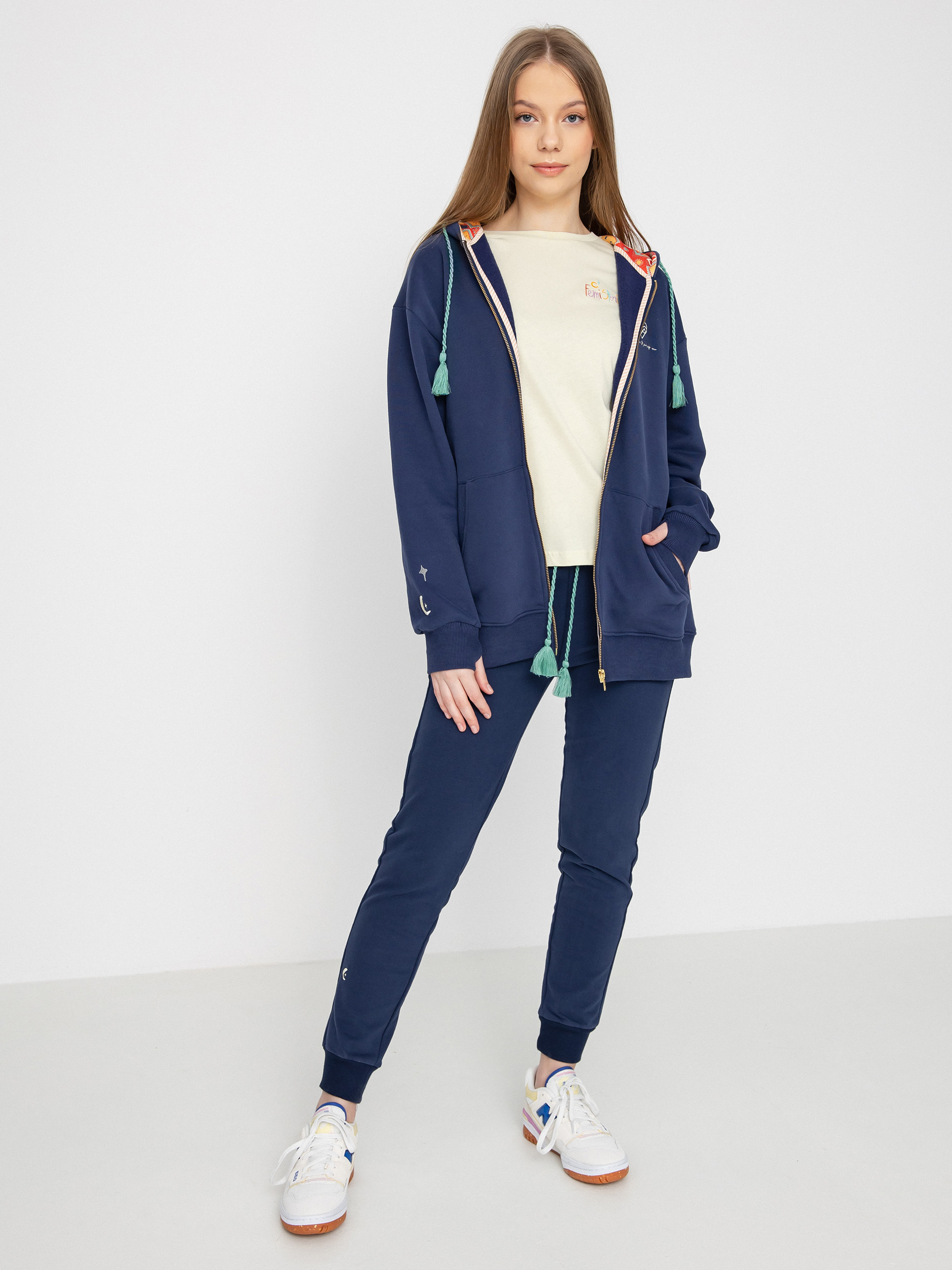 Mikina s kapucňou Femi Stories Hola HD Wmn - námornícka modrá (nblu)