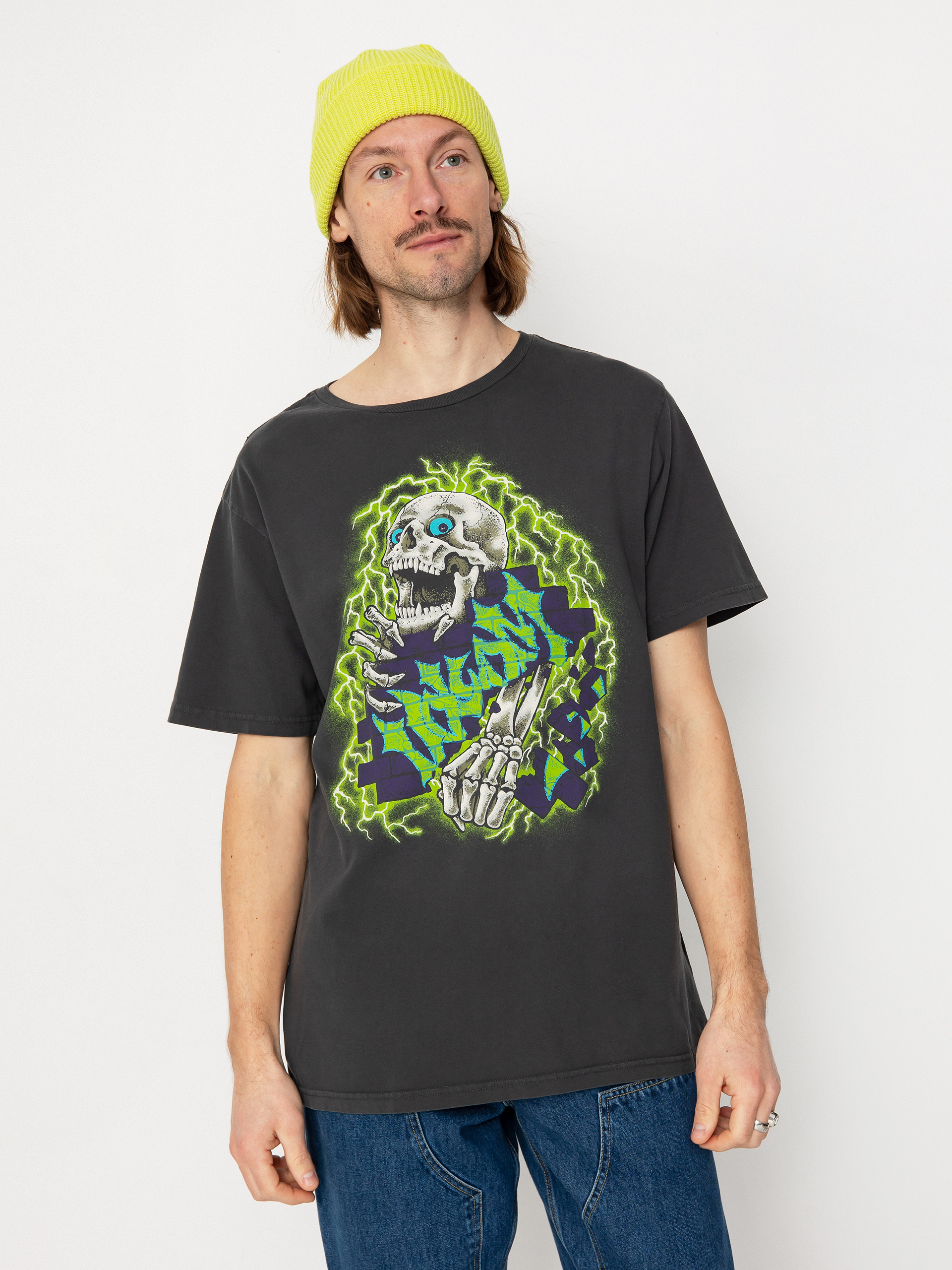 Tričko Volcom Wall Puncher - čierna (stealth)