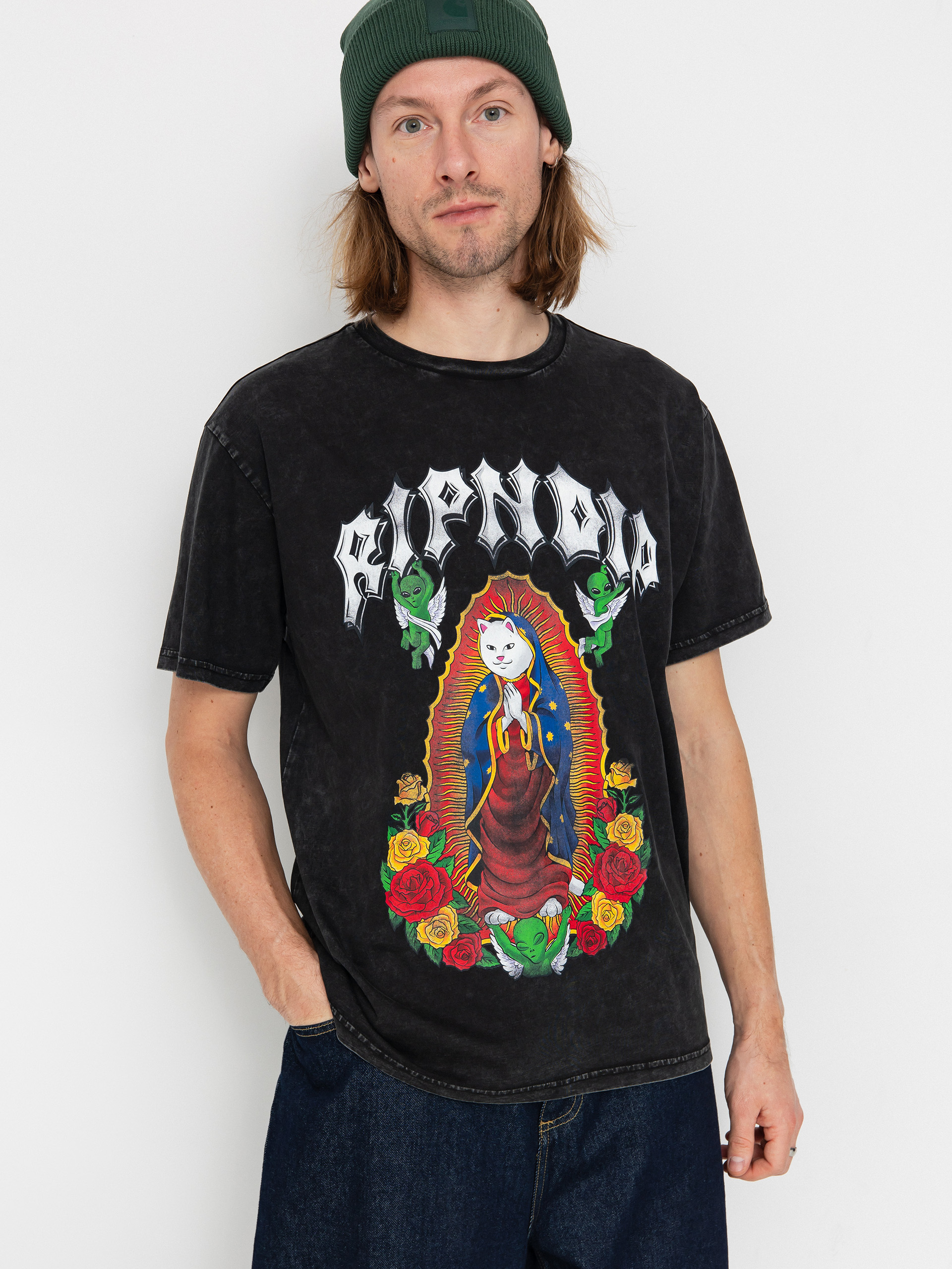 Tričko RipNDip Mother Nerm - čierna (black wash)