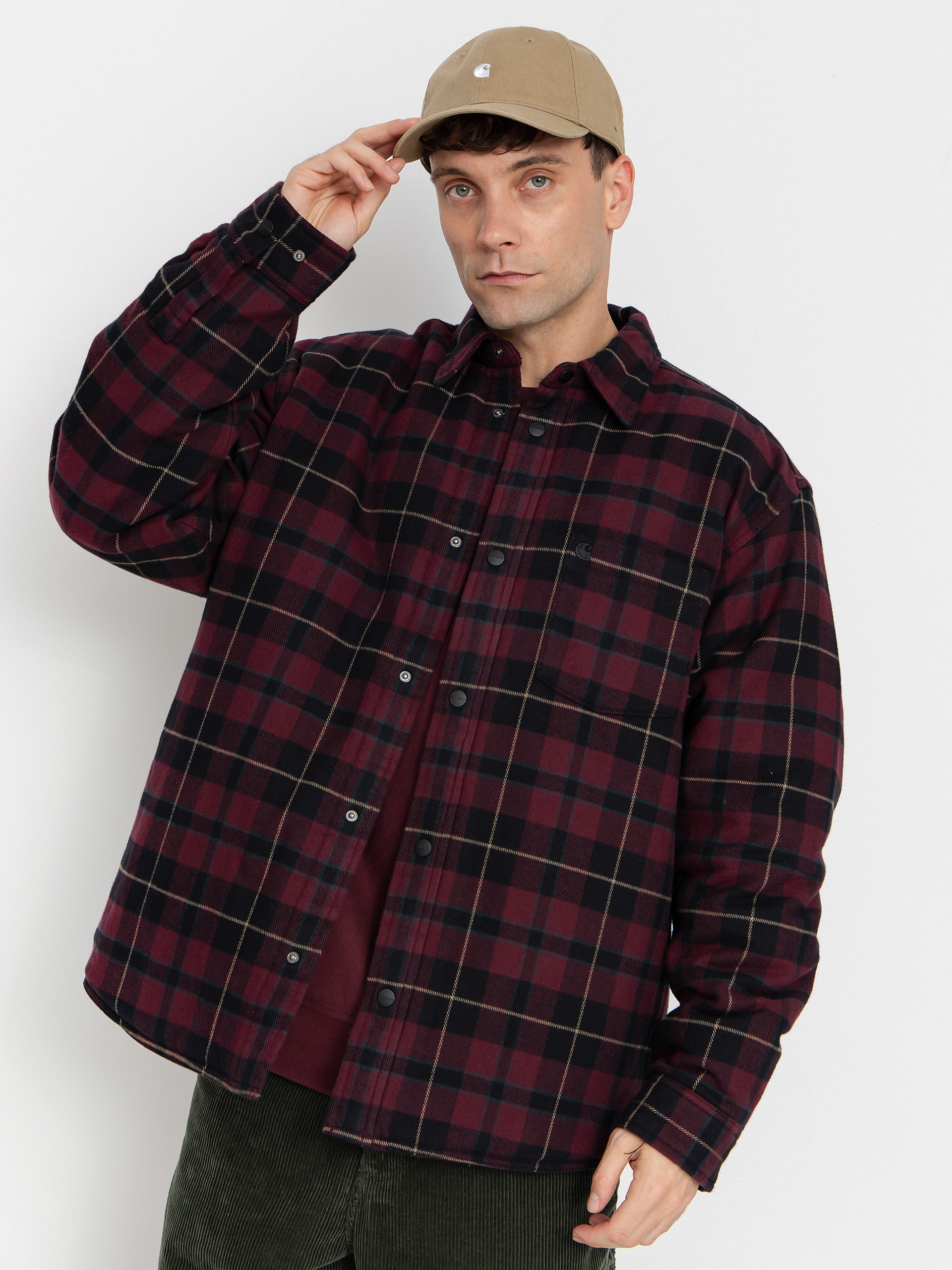 Bunda Carhartt WIP Gargan - červená (gargan check/rondo)