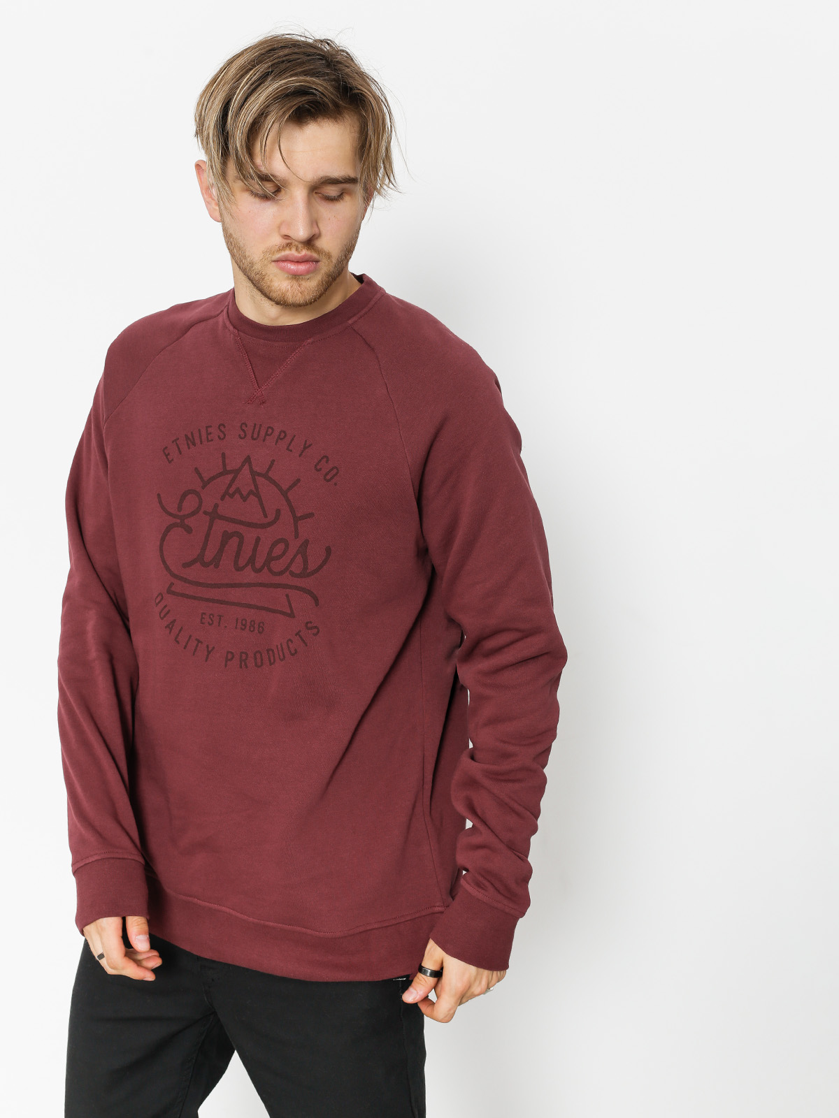 Mikina Etnies Creep Crew - vínovo červená (burgundy)